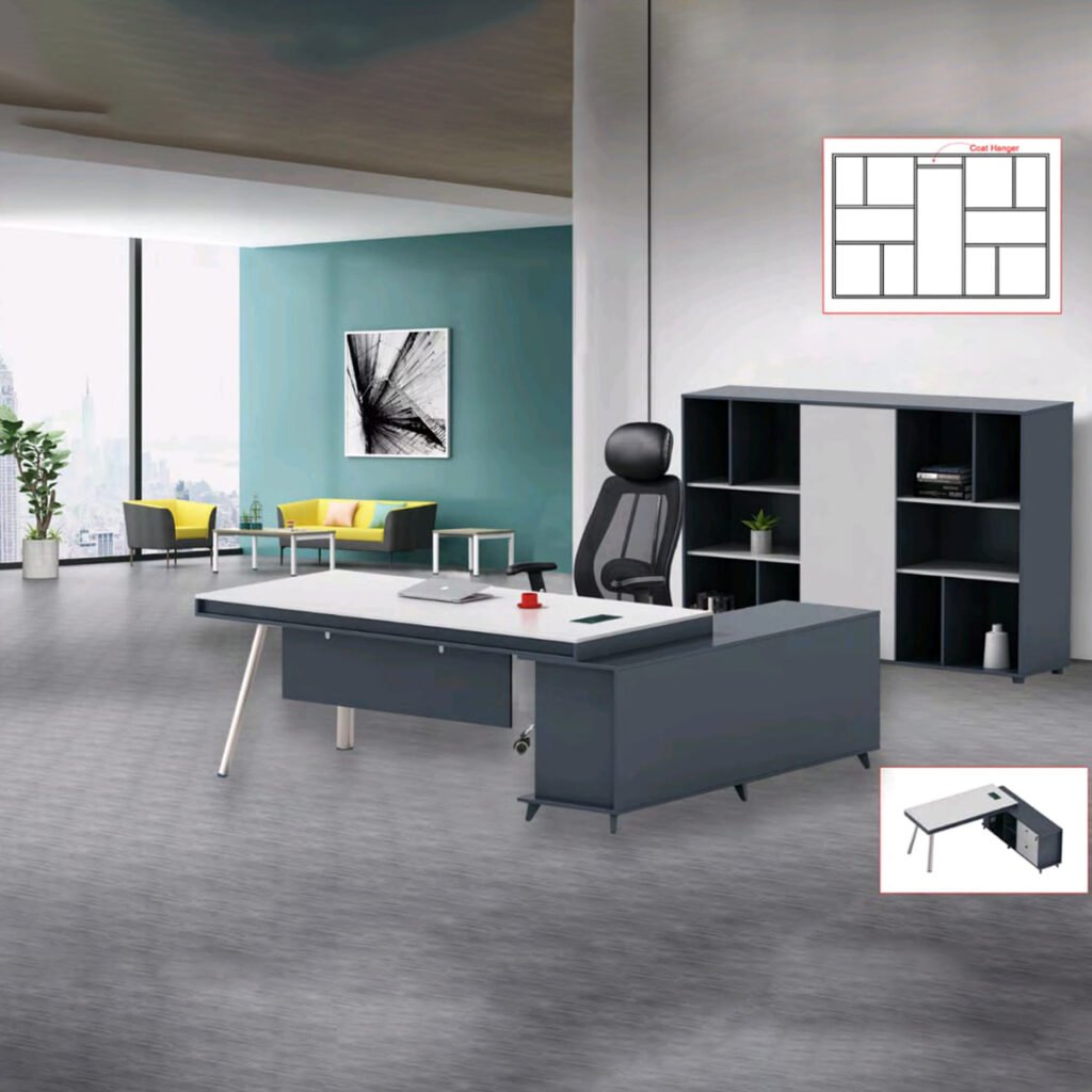 Office Table Meja Pejabat/ L Shape Table - Luzano Furniture