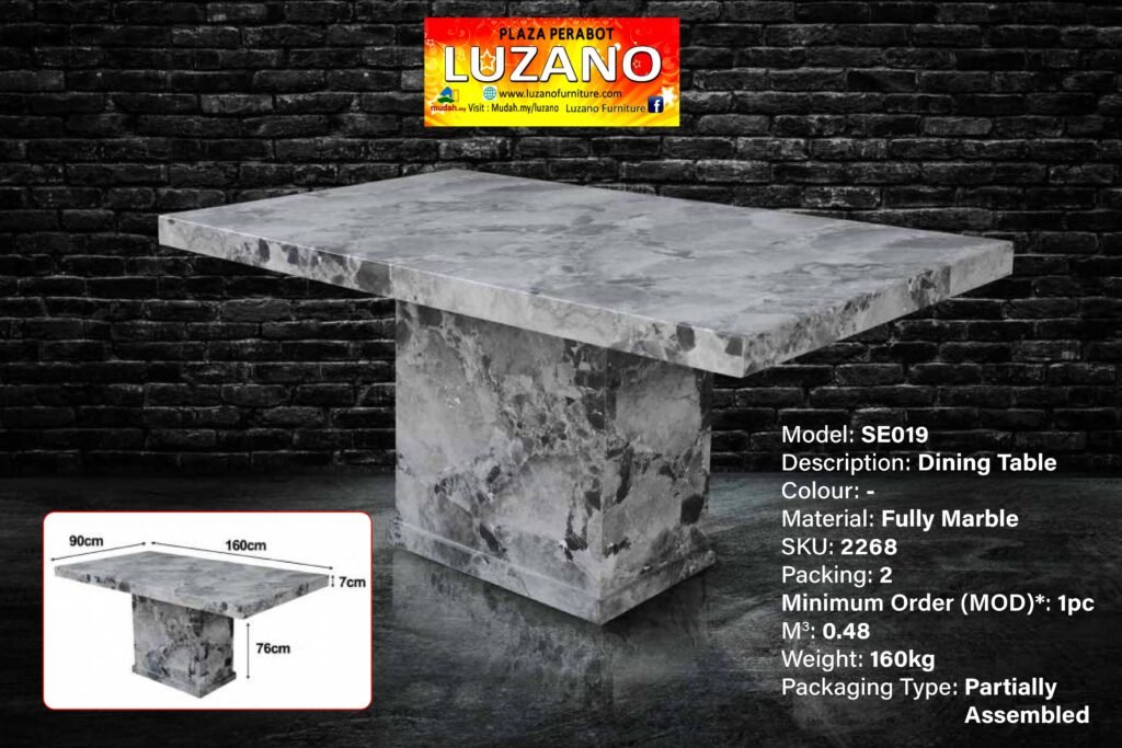 Luxury Marble Dining Table/ Set Meja Makan - Luzano Furniture